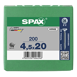 Spax spaanplaatschroeven PZ2 verzinkt 4.5 x 20 mm voldraad 200 stuks ...