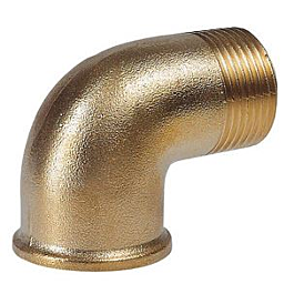 Messing knie 90° 1/2 inch binnendraad x buitendraad | duims